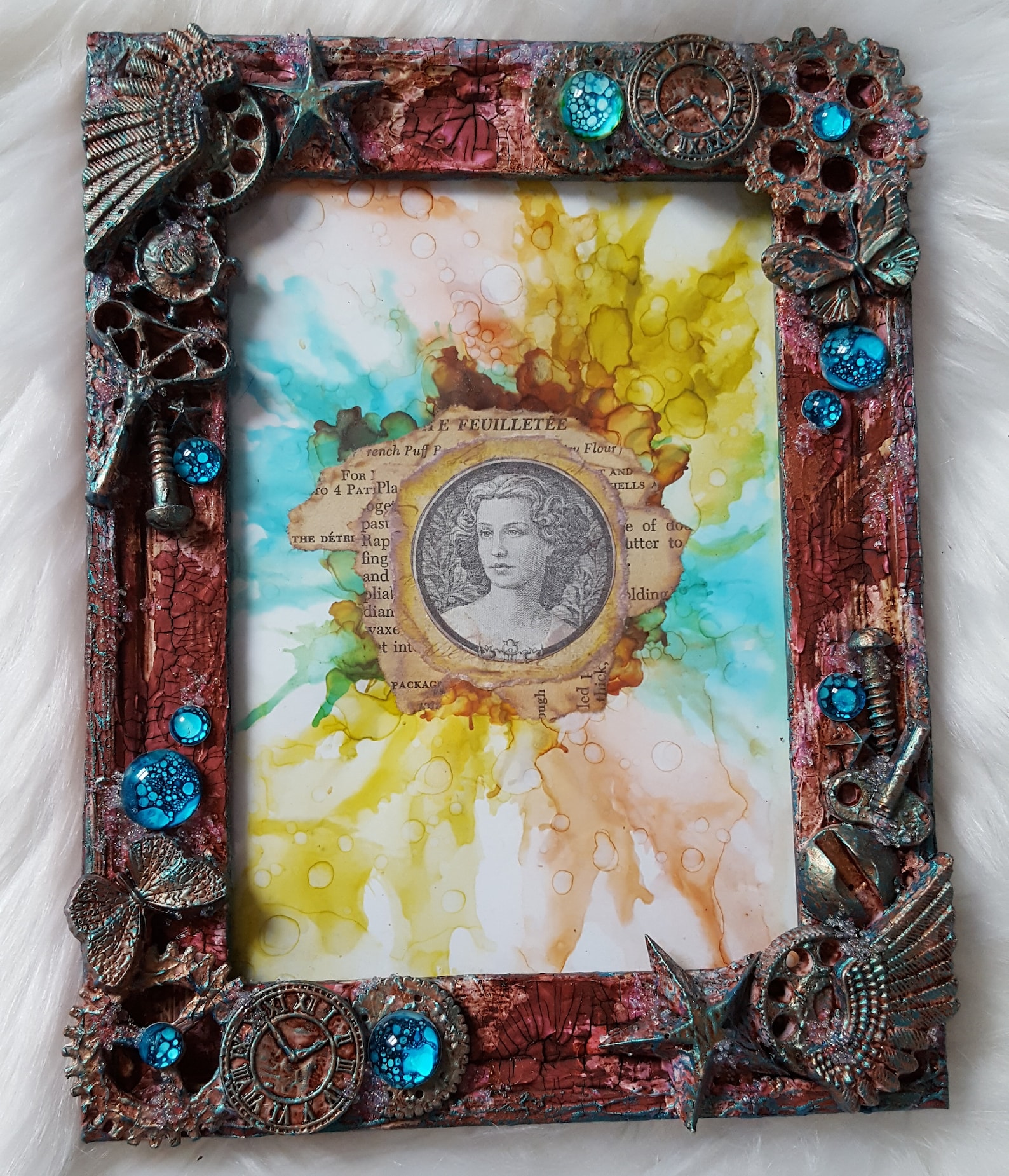 5x7 Altered Picture Frame and Photo Creation / Mixed Media Collage Art ...