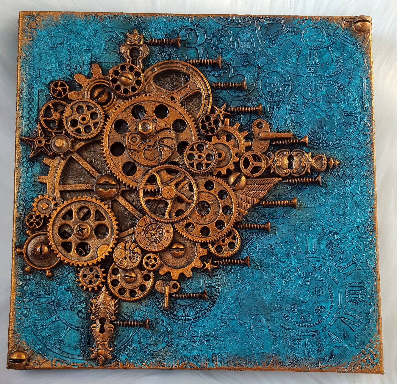 12x12 Original Steampunk Dream Mixed Media Gallery Canvas Art - Etsy