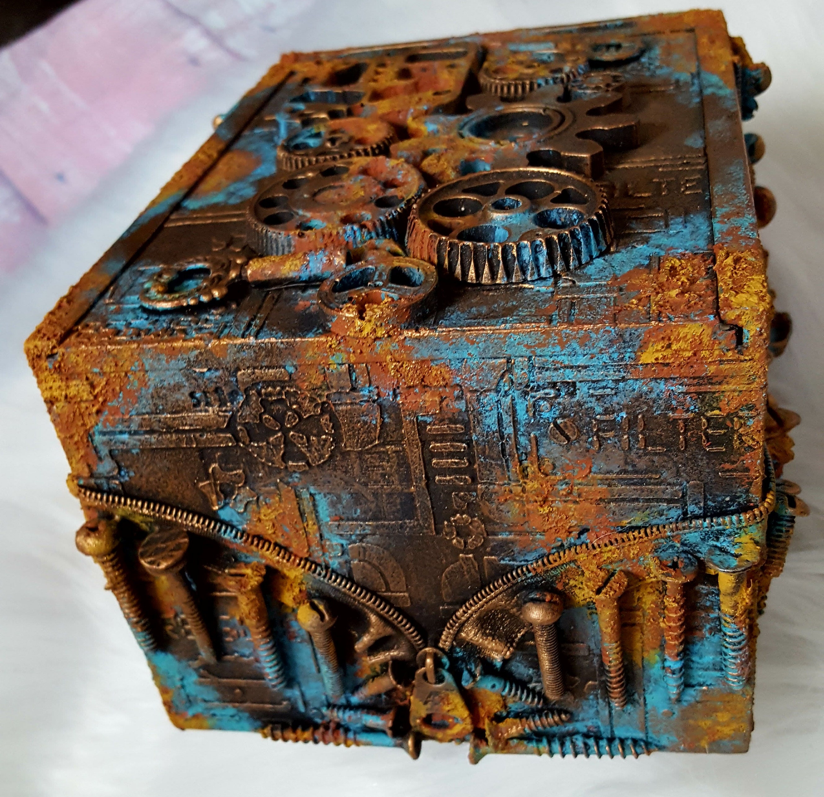 Mixed Media Collage Steampunk Cigar Box / 7x5.5x4 - Etsy