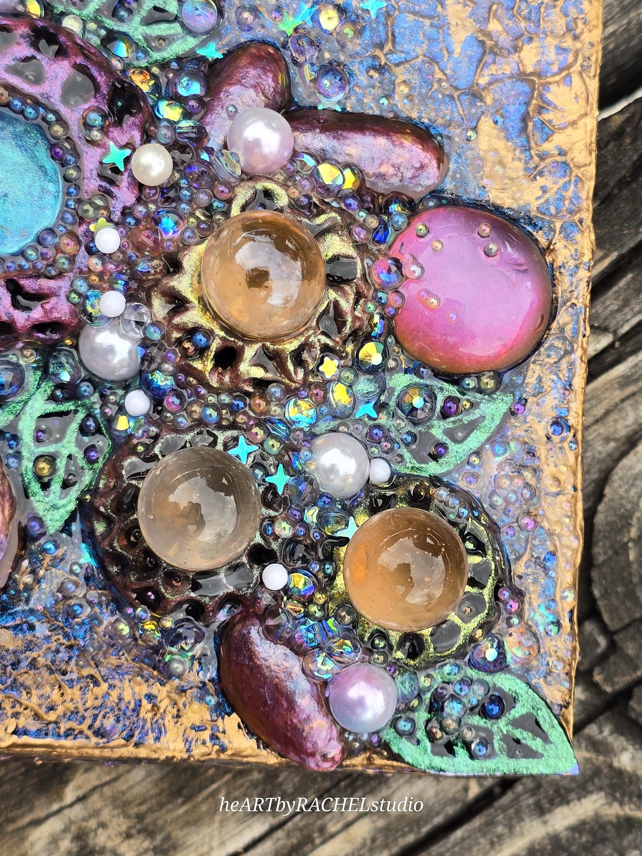 Glass Carnival Mixed Media Art: Resin & Polymer Clay on Wood Panel - Etsy