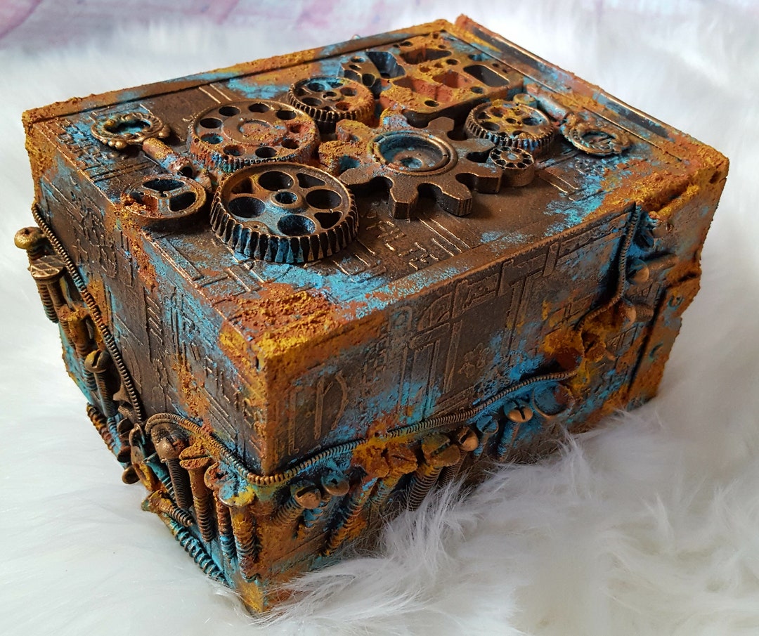 Mixed Media Collage Steampunk Cigar Box / 7x5.5x4 - Etsy