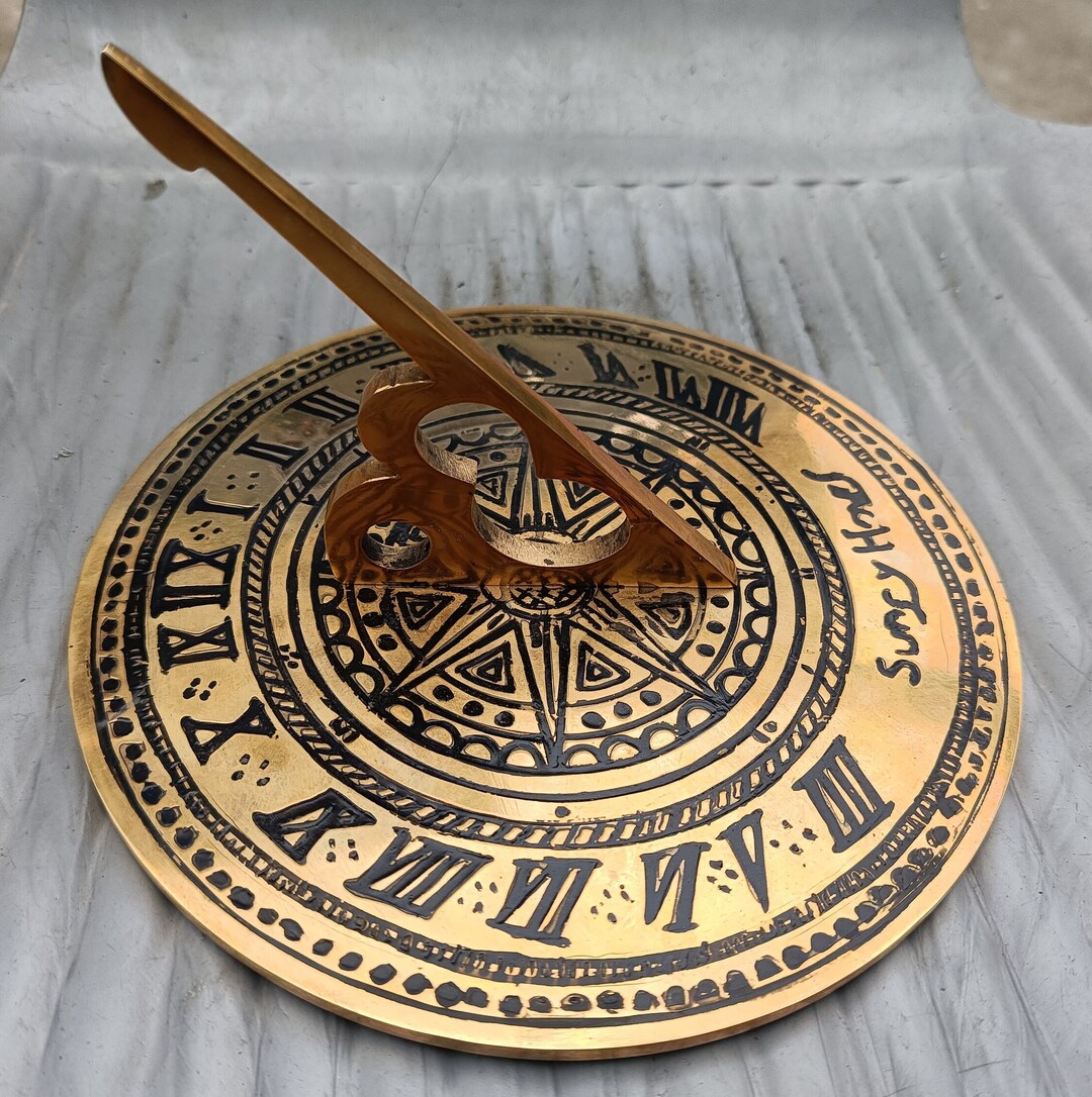 Garden Sundial 7 Brass Nautical Vintage Antique Large Sundial Handmade ...