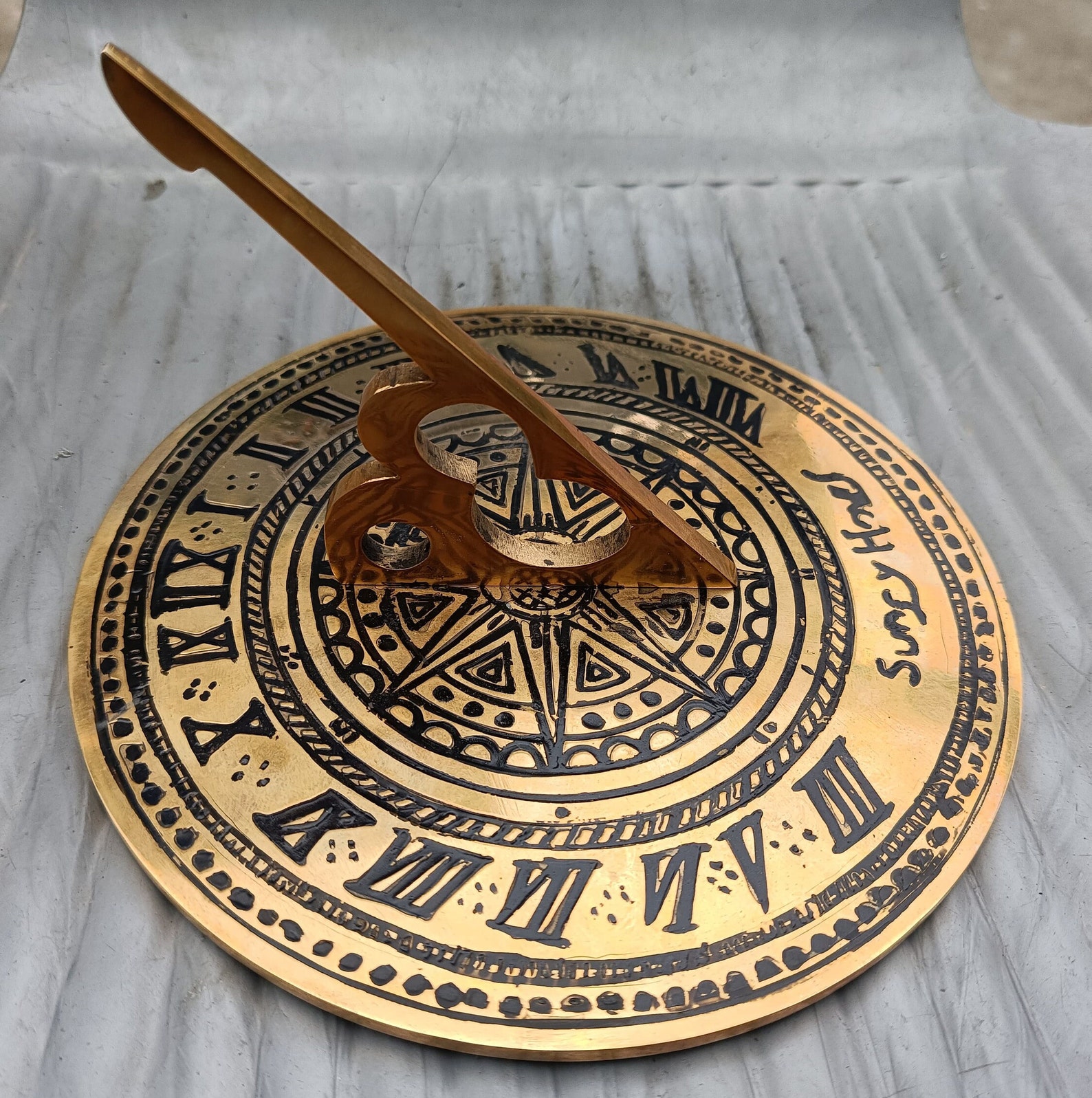 Garden Sundial 7 Brass Nautical Vintage Antique Large Sundial Handmade ...
