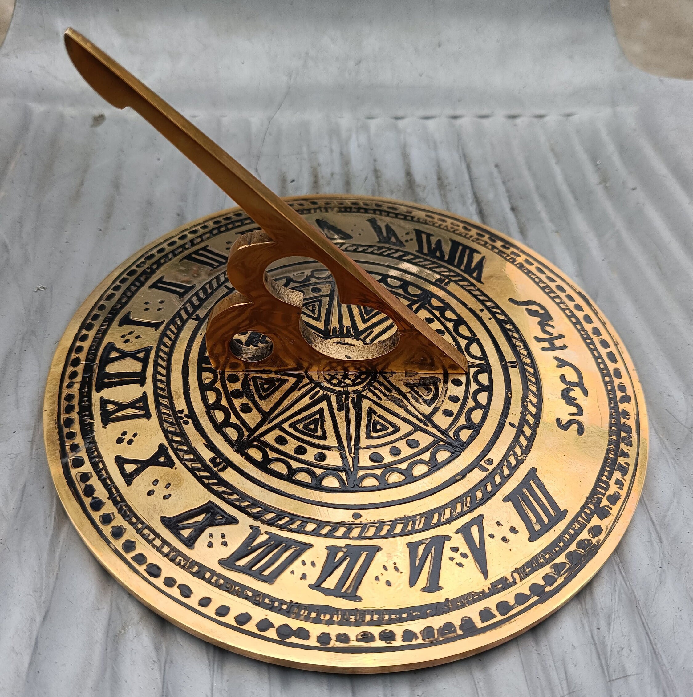 Garden Sundial 7 Brass Nautical Vintage Antique Large Sundial Handmade ...