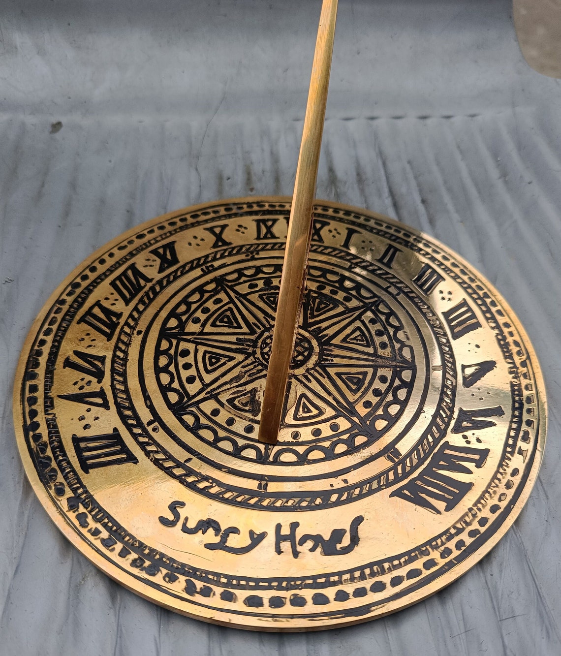 Garden Sundial 7 Brass Nautical Vintage Antique Large Sundial Handmade ...