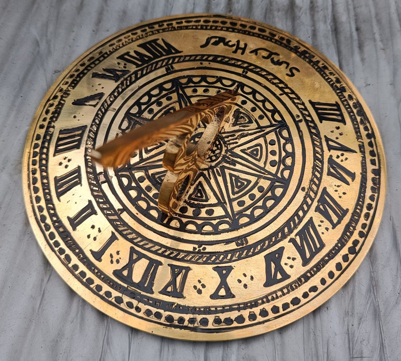 Garden Sundial 7 Brass Nautical Vintage Antique Large Sundial Handmade ...