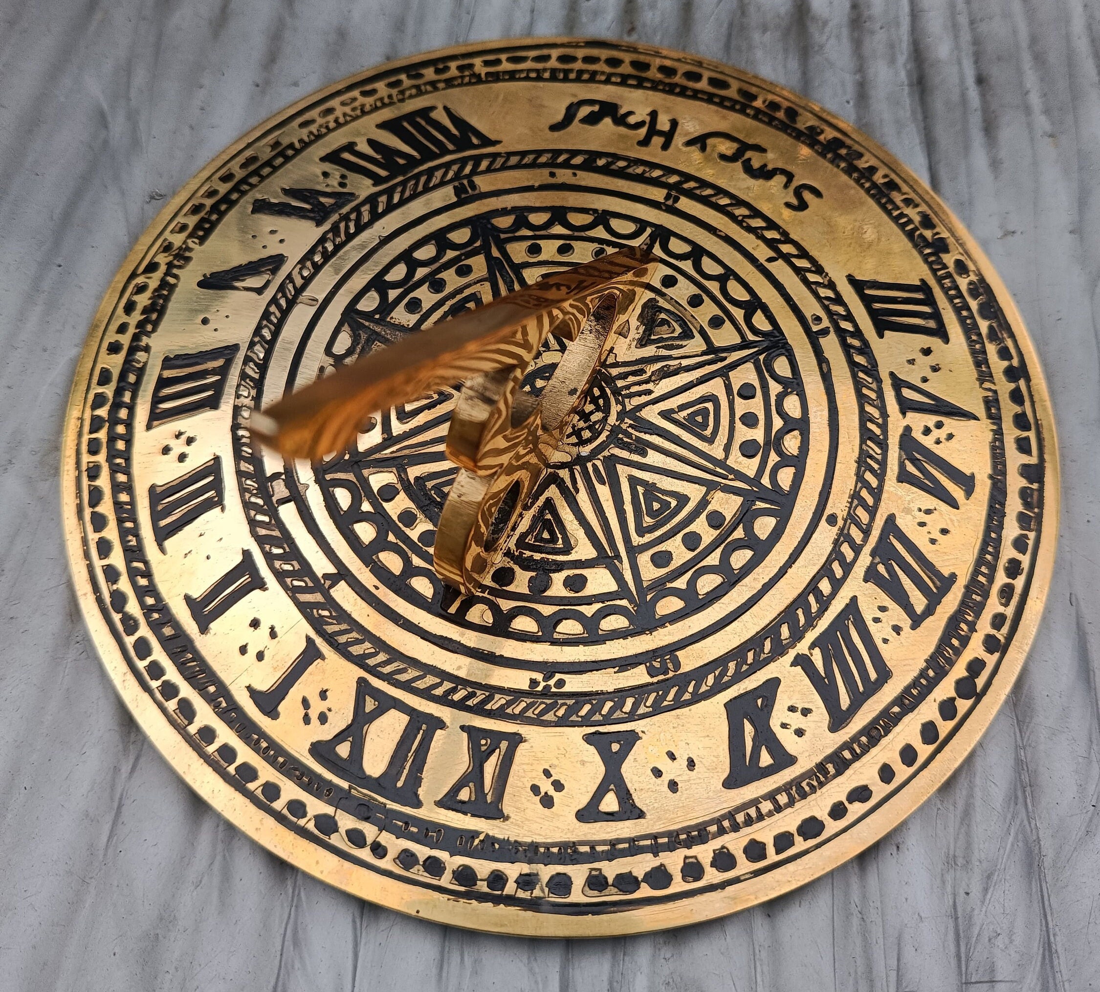 Garden Sundial 7 Brass Nautical Vintage Antique Large Sundial Handmade ...