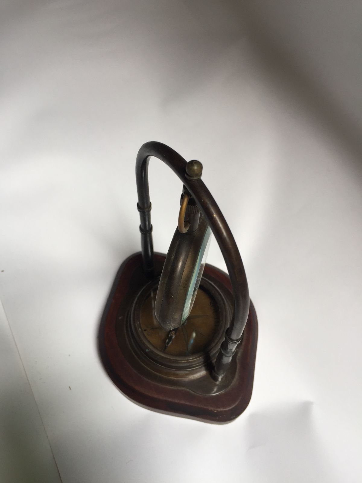 Antique Style Brass Desk Clock With Base Compass Collectible - Etsy