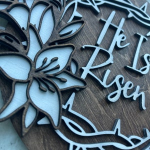 He is Risen Sign | Crown of Thorns | Wooden Religious Sign | Easter ...