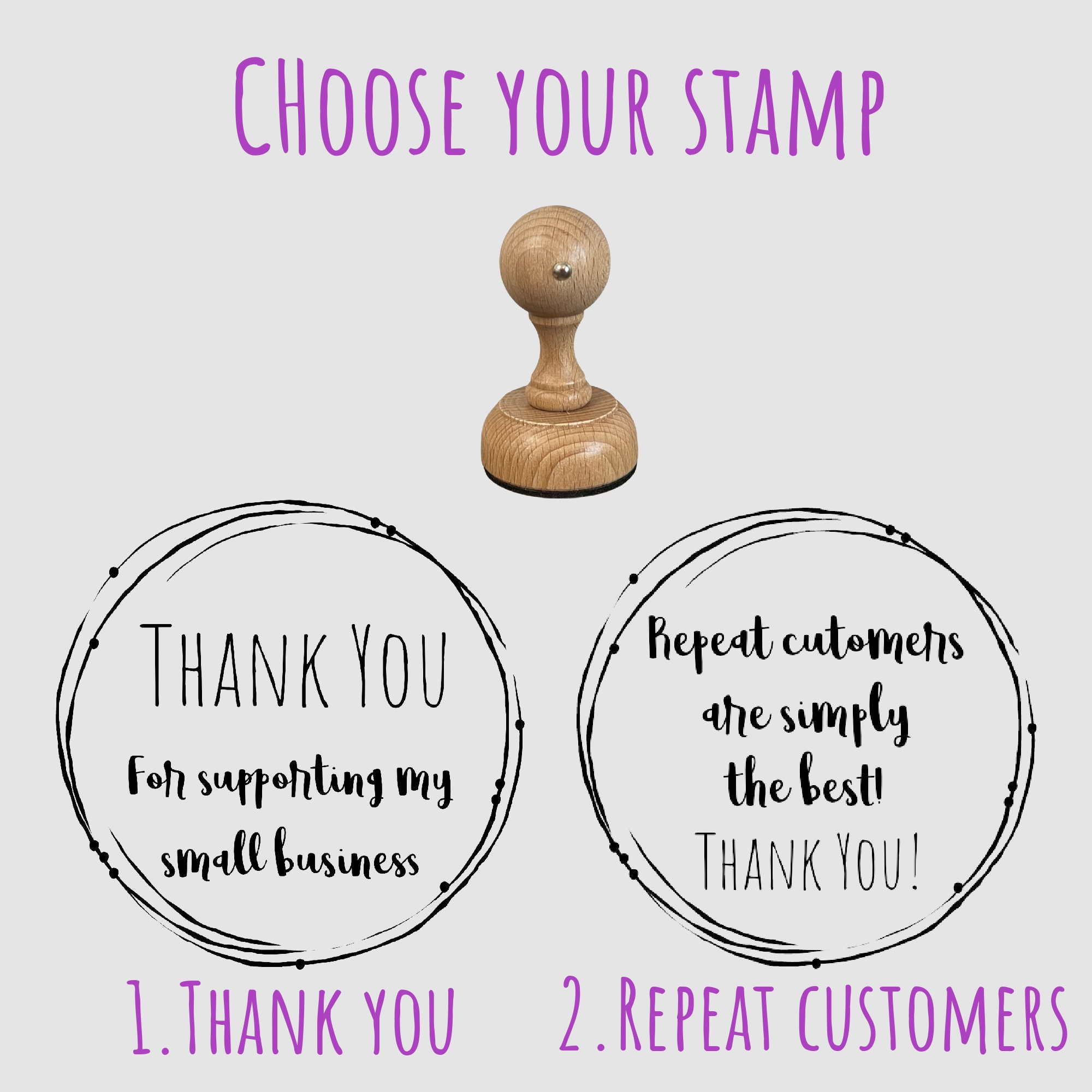 Thank You Stamp | Wooden Hand Stamp | European Mount Stamp | Repeat ...