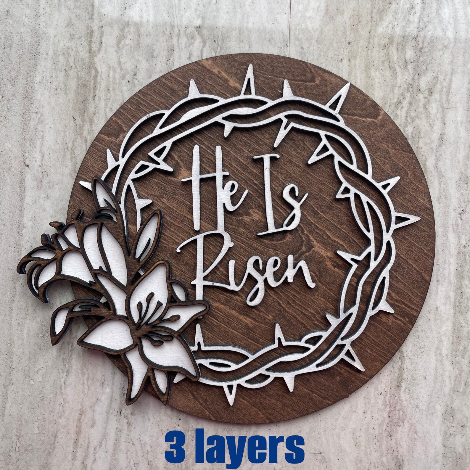 He is Risen Sign Crown of Thorns Wooden Religious Sign - Etsy