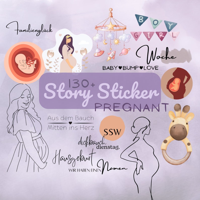 130 Instagram Story Sticker Pregnant Pregnancy Pregnant Preggo Basic ...