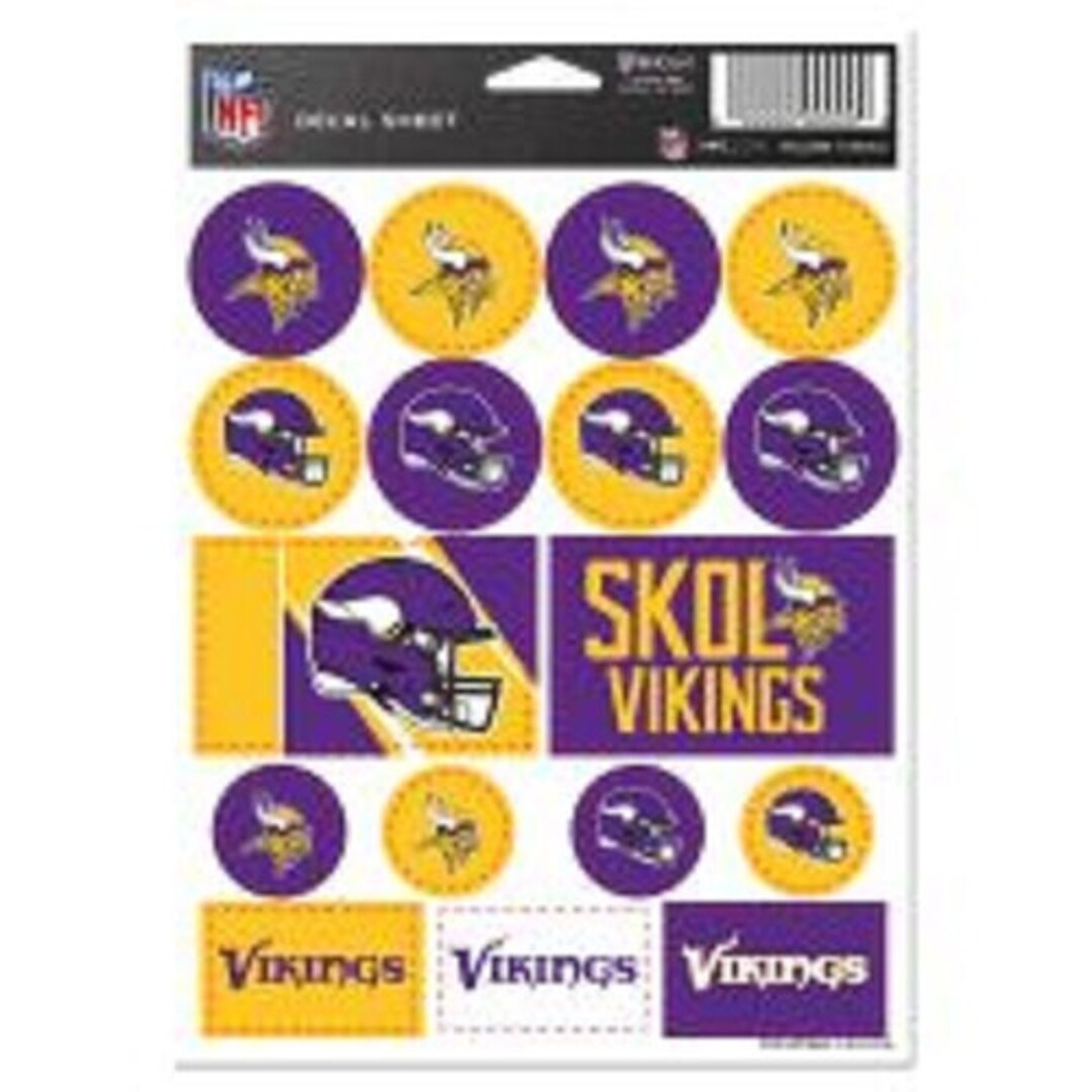 Minnesota Vikings 5 X 7 Sticker Decal Sheet Free Shipping - Etsy