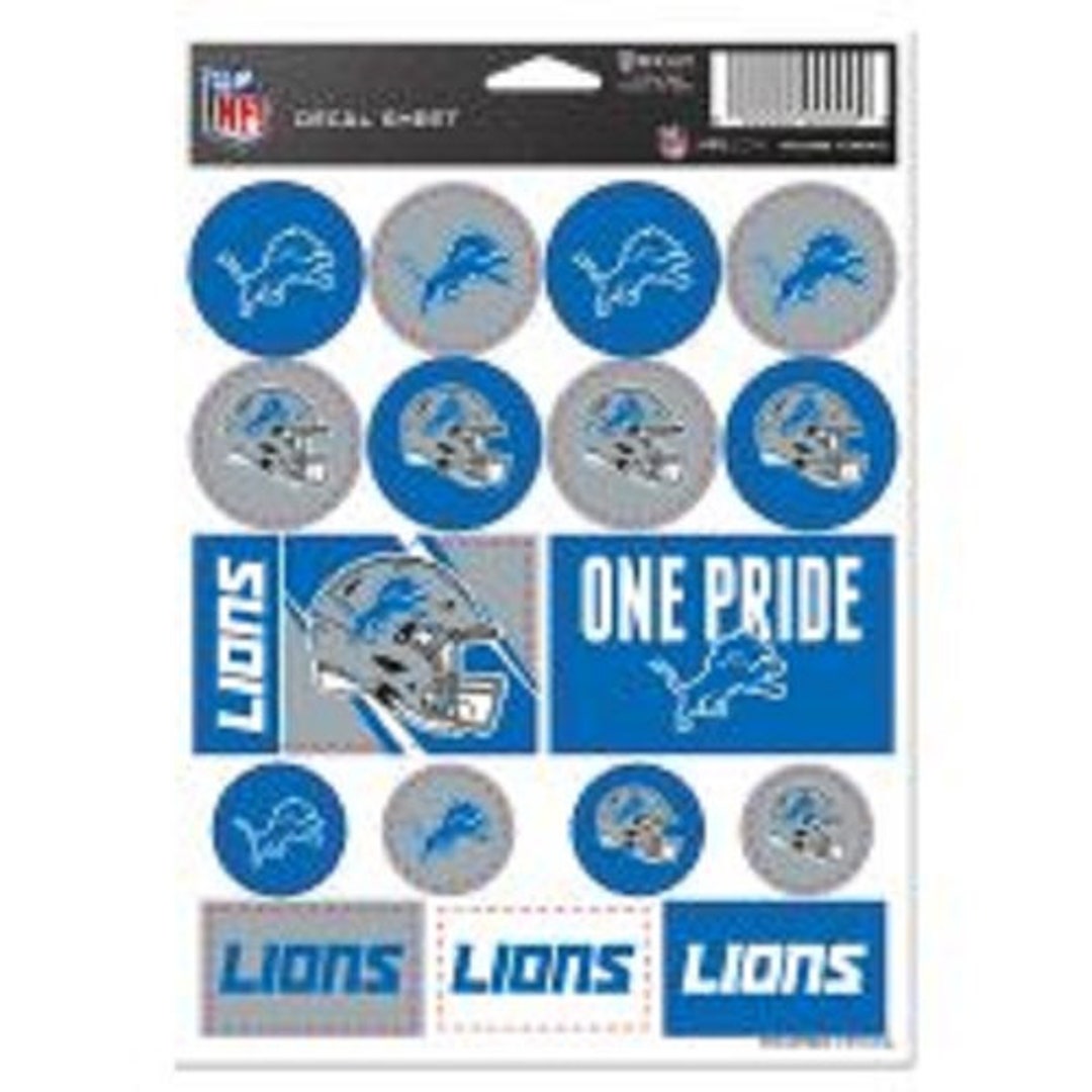 Detroit Lions 5 X 7 Sticker Decal Sheet Free Shipping - Etsy