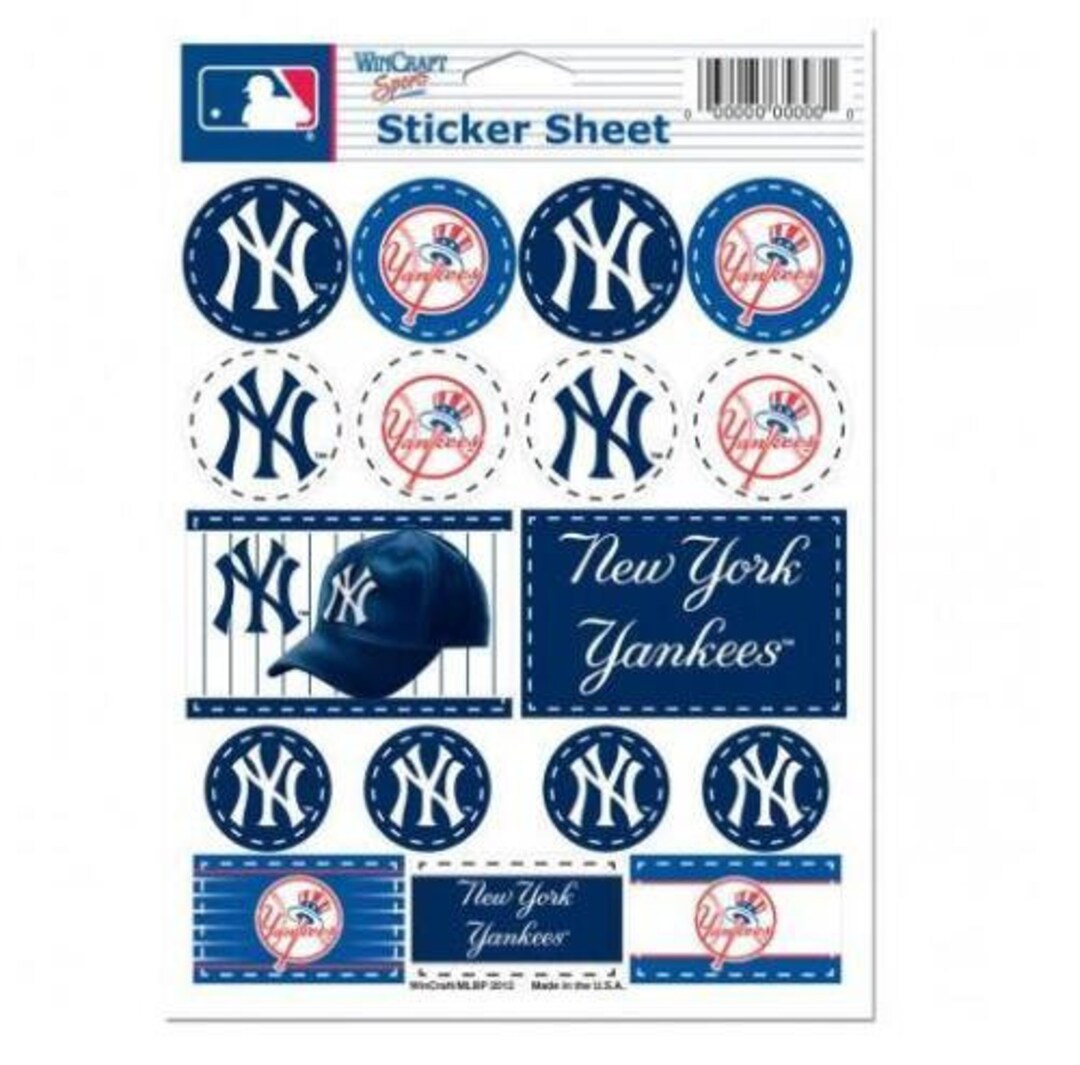 New York Yankees 5 X 7 Sticker Decal Sheet Free Shipping - Etsy