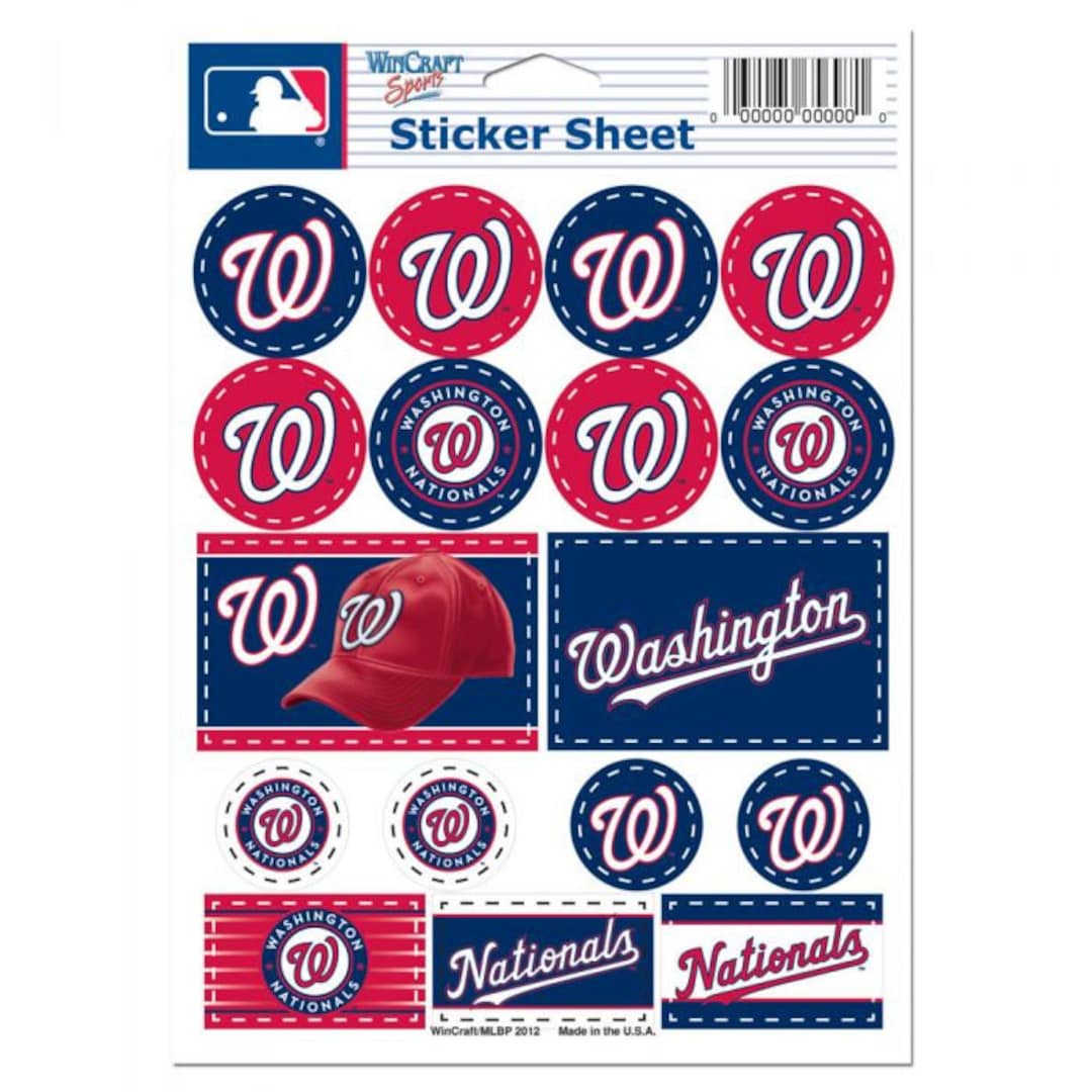 Washington Nationals 5 X 7 Sticker Sheet Free Shipping - Etsy