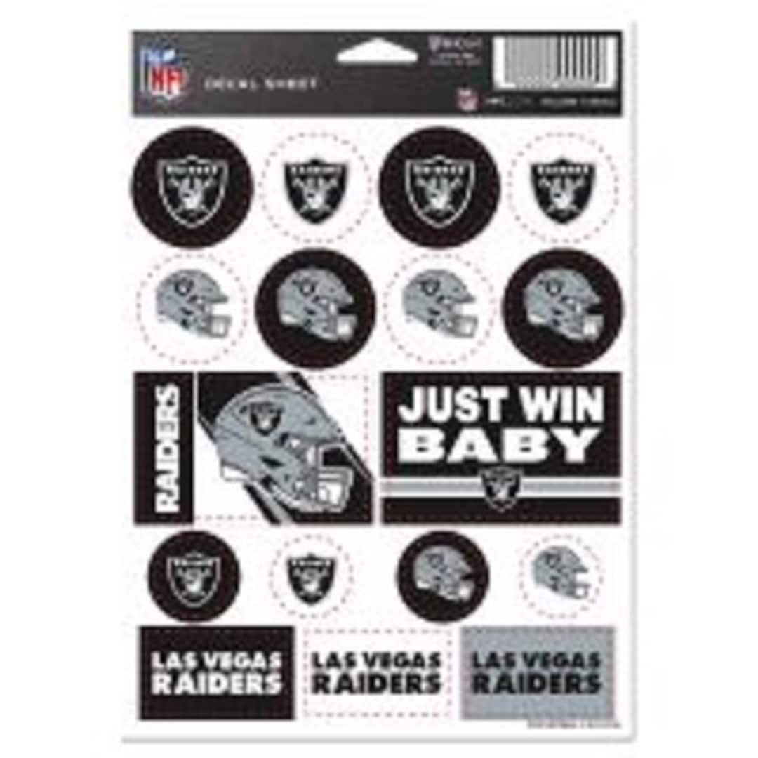 Las Vegas Raiders 5 X 7 Sticker Decal Sheet Free Shipping - Etsy