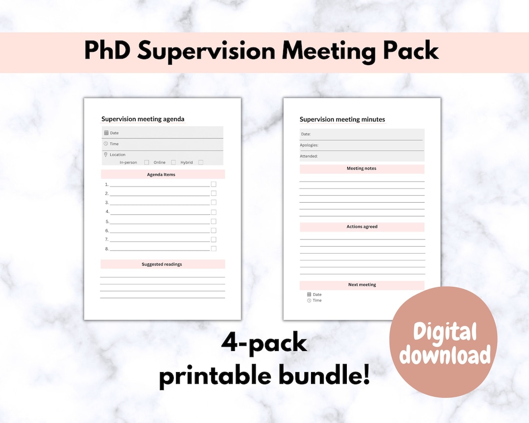 Phd Supervision Meeting Pack: Supervision Meeting Agenda ,supervision ...