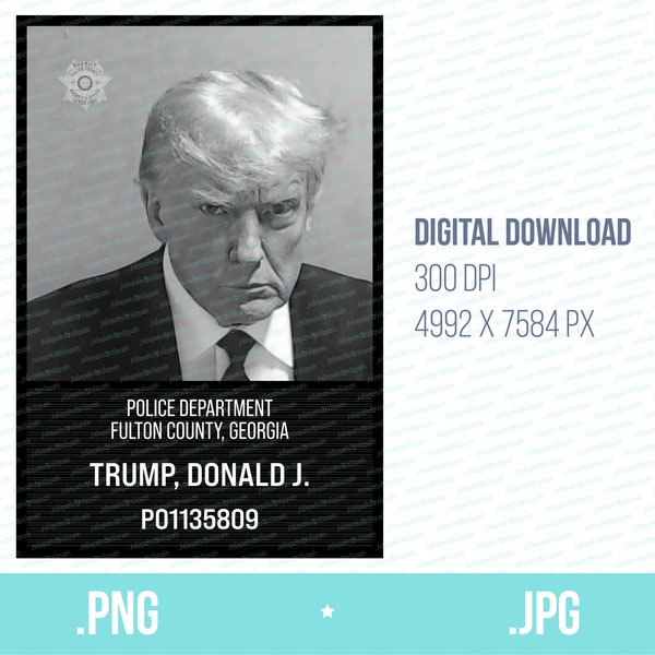 Trump Mugshot Png - Etsy