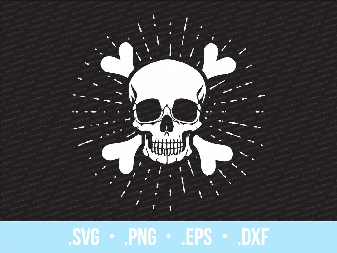 Skull and Crossbones SVG: Heart Bones Silhouette, Vector Artwork ...