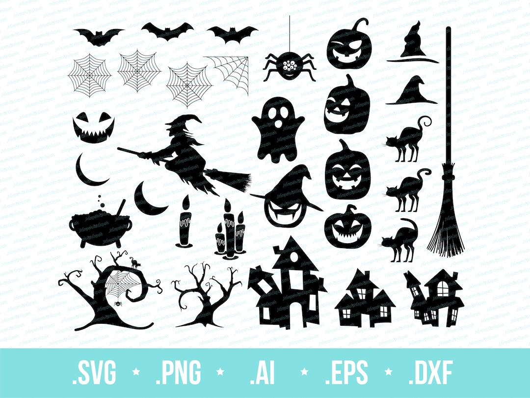 Halloween SVG Bundle, Printable, Ghost SVG, Pumkin SVG, Silhouette ...