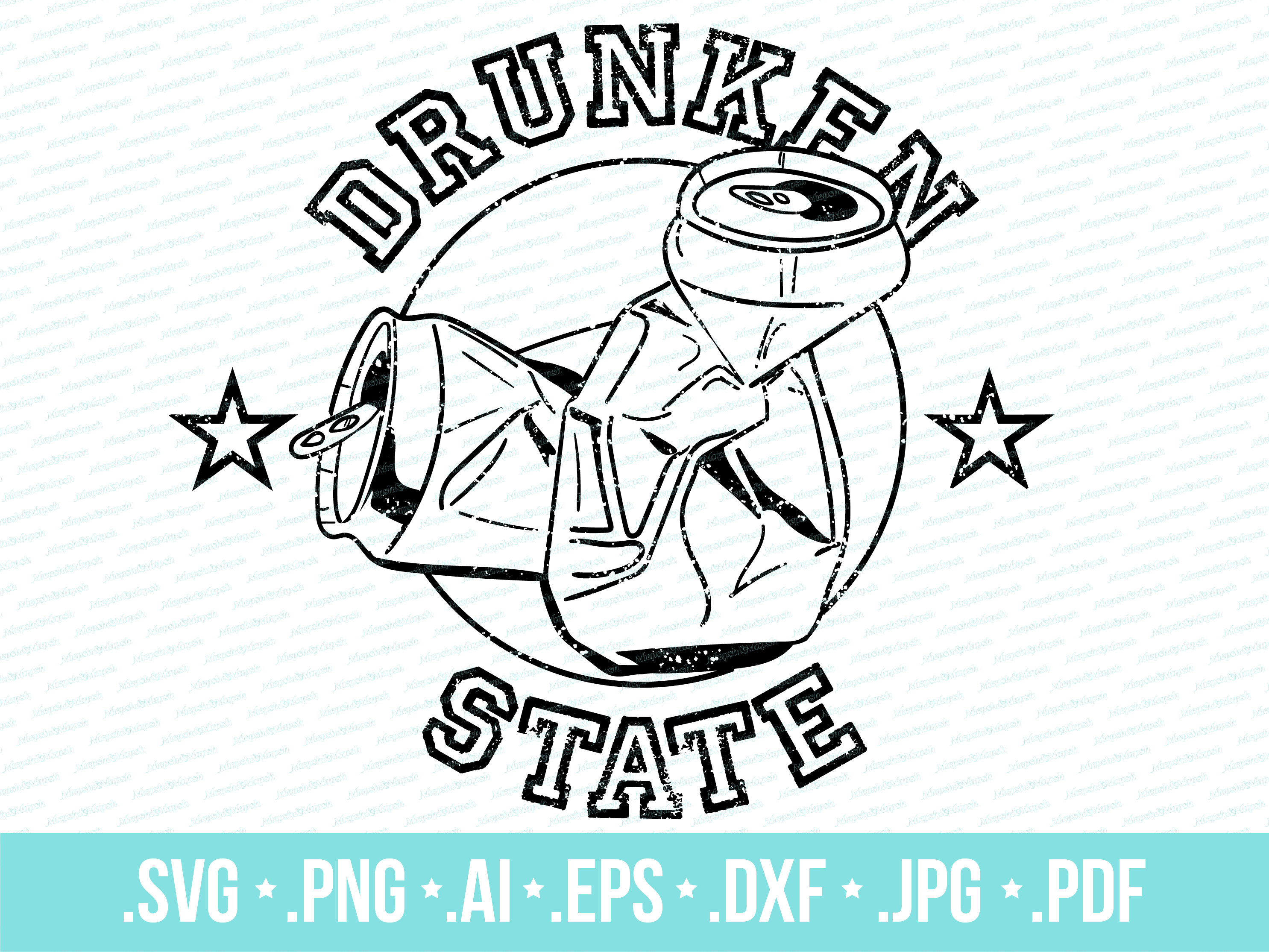 Drunken State, Printable, Cricut SVG, College Humor, Gift for Beer ...