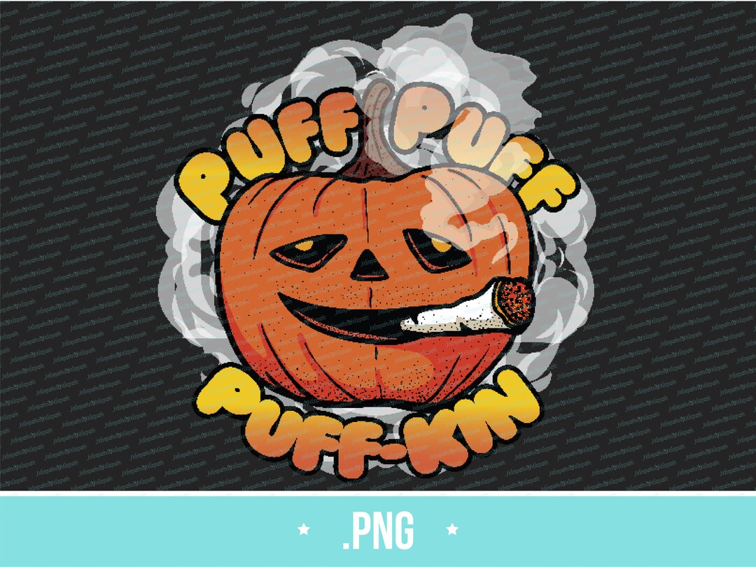 Funny Halloween Pumpkin Weed PNG, Baked Pumpkin Smoking Cannabis for ...