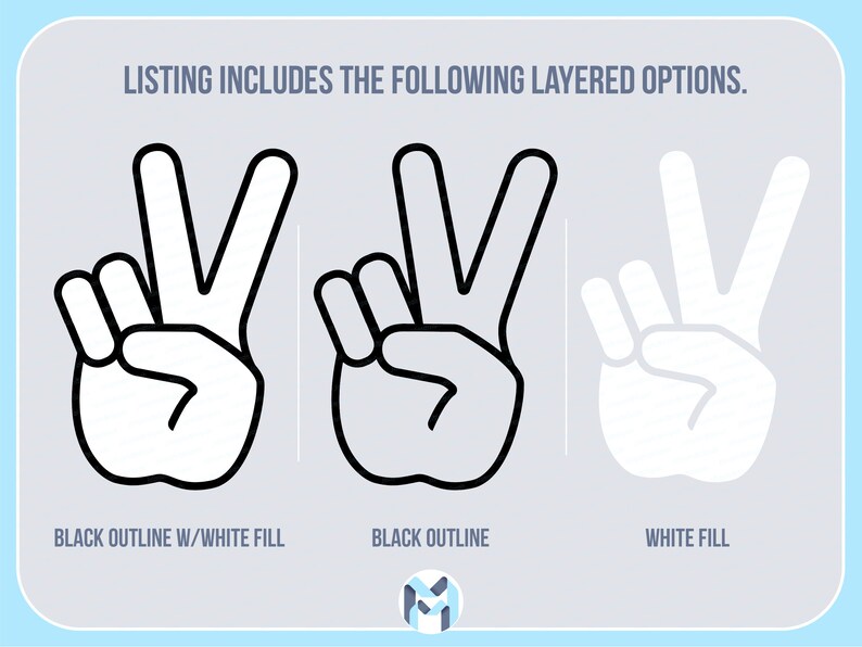 Peace Hand Svg Peace Sign Layered Graphic for Cutting Machines and ...