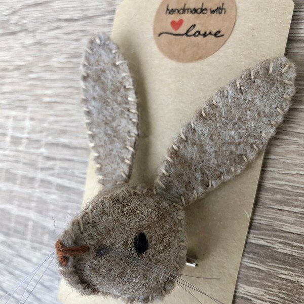 Rabbit Brooch - Etsy UK