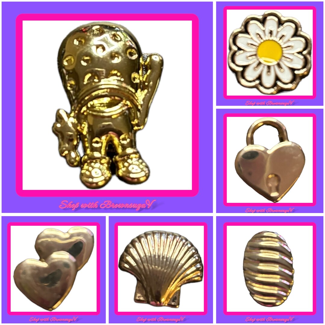 Solid Gold Metal Crocs Jibbitz Shoe Charm - Etsy