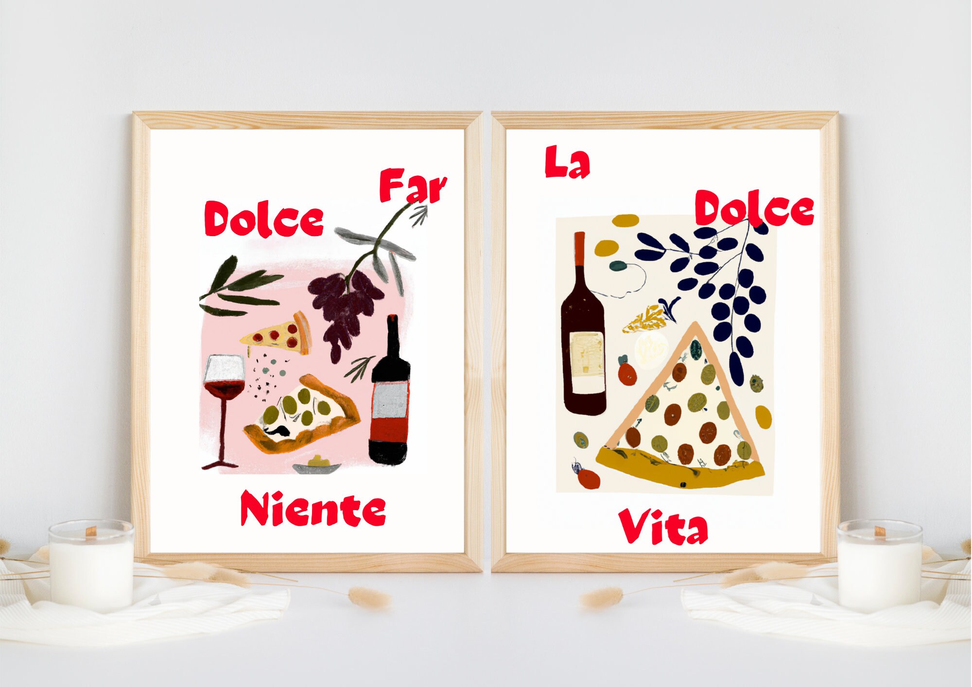 Kitchen Wall Art Set Italian Food Print Gift for foodie - Etsy.de