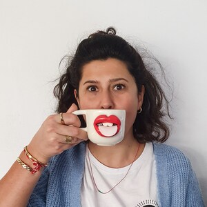 Red Lips Coffee Mug Funny Handmade Tea Mug Coffee Lovers Gift New Home ...