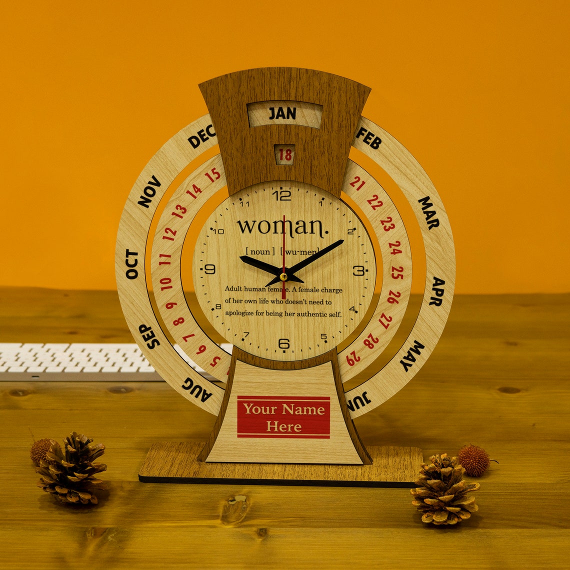 Personalized Gift Clock With Maya Calendar Modern Desk Maya - Etsy