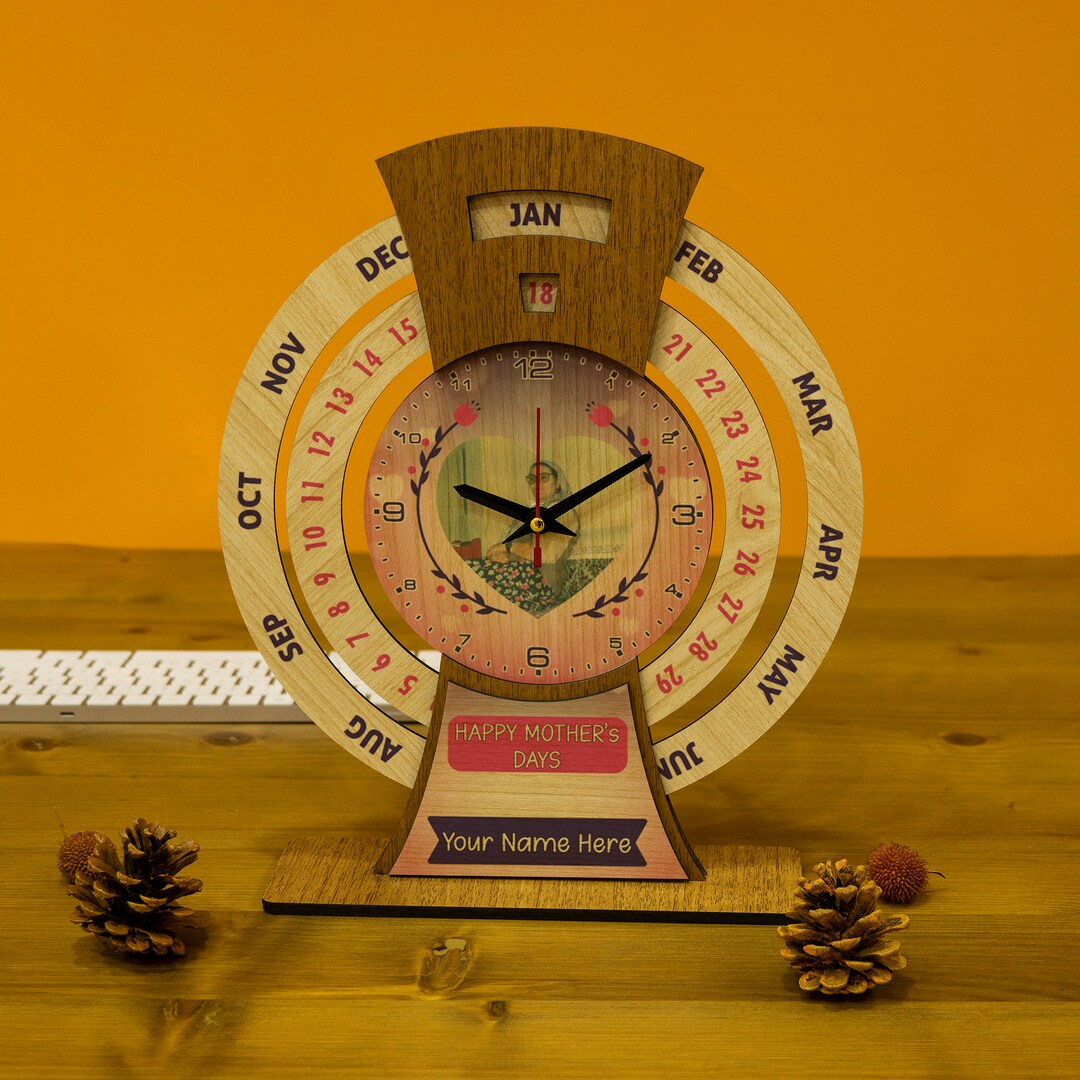 Personalized Gift Clock With Maya Calendar Modern Desk Maya - Etsy