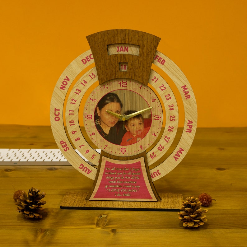 Personalized Gift Clock With Maya Calendar Modern Desk Maya - Etsy
