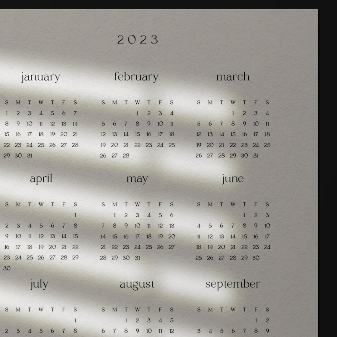 Printable 2023 Calendar - Minimal Design - A4 - Etsy
