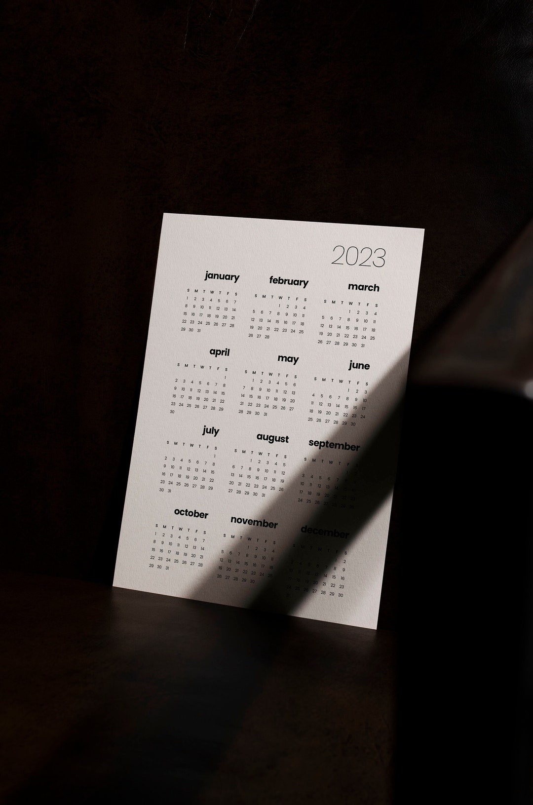 Printable 2023 Calendar - Minimal Design - A4 - Etsy