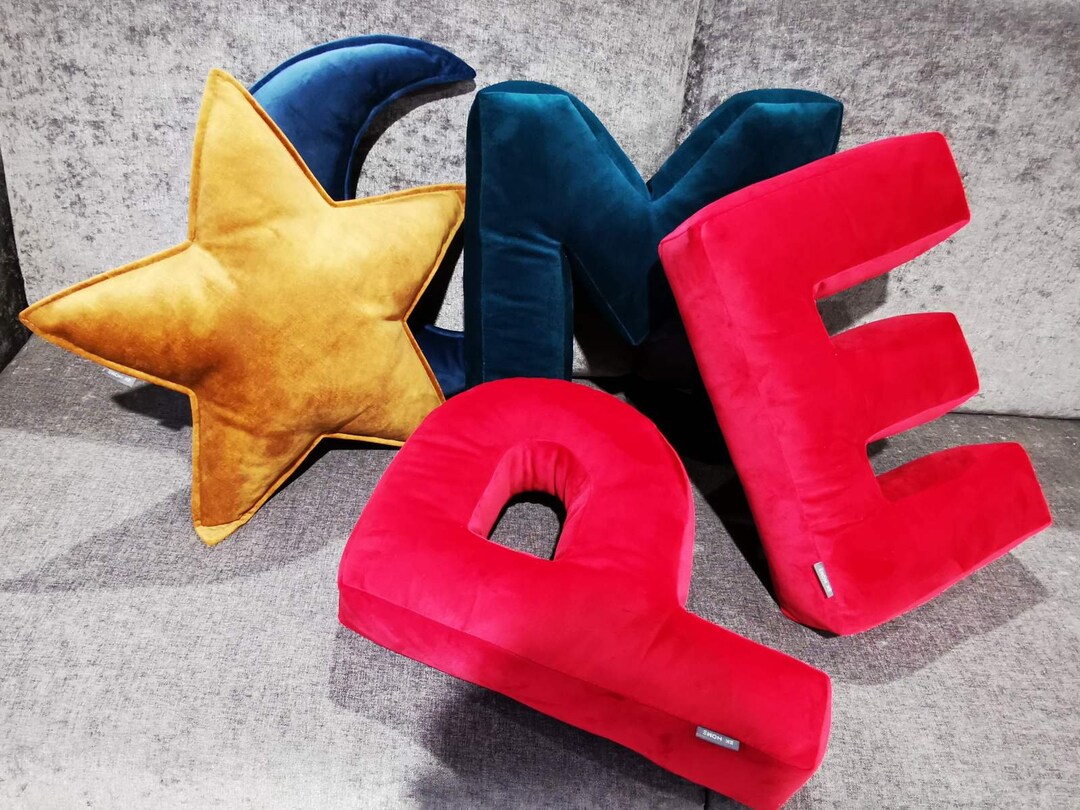 Handmade Velvet Letter Pillow P Alphabet Pillow - Etsy