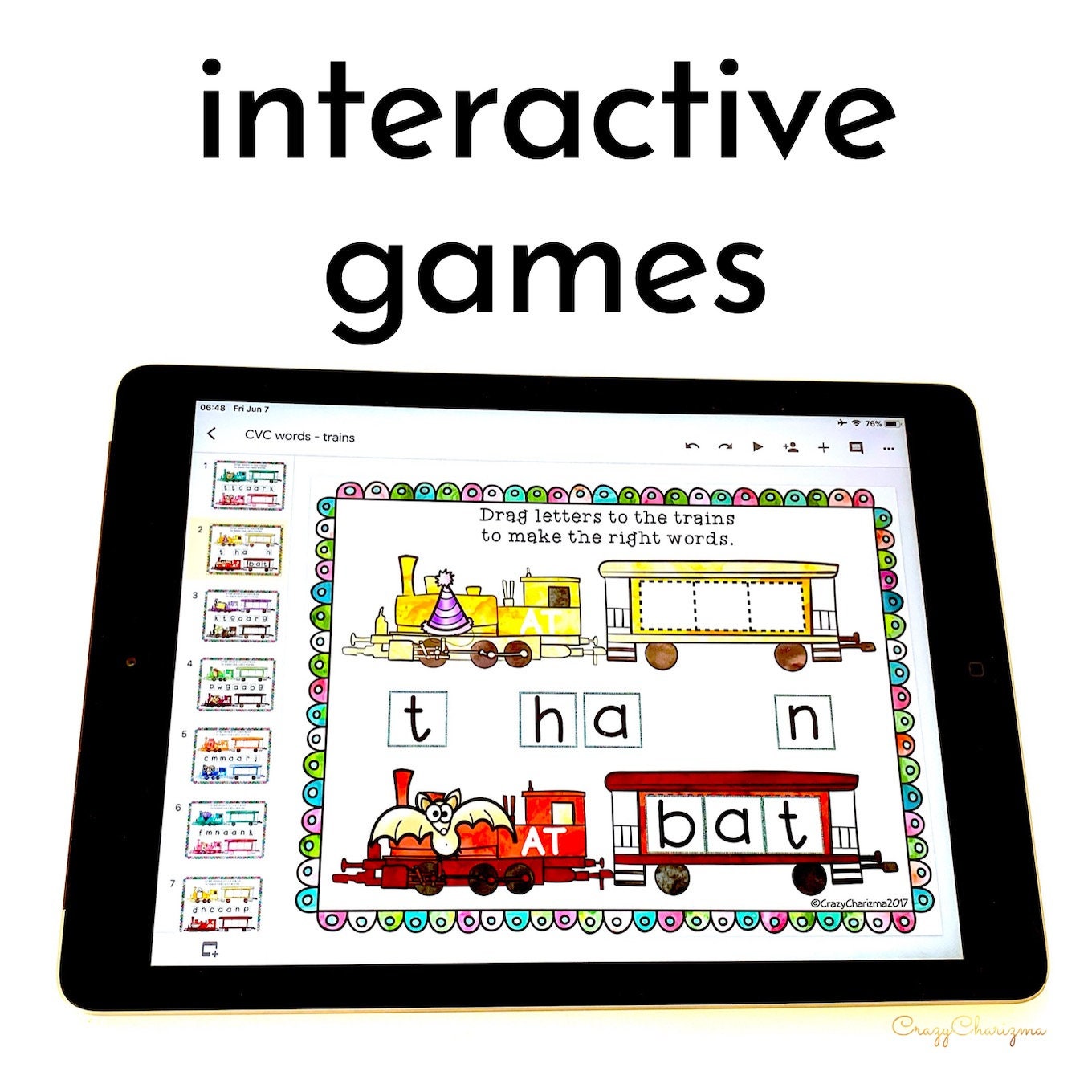 Phonics Games CVC Words for Kids in Kindergarten & 1st Grade Literacy ...