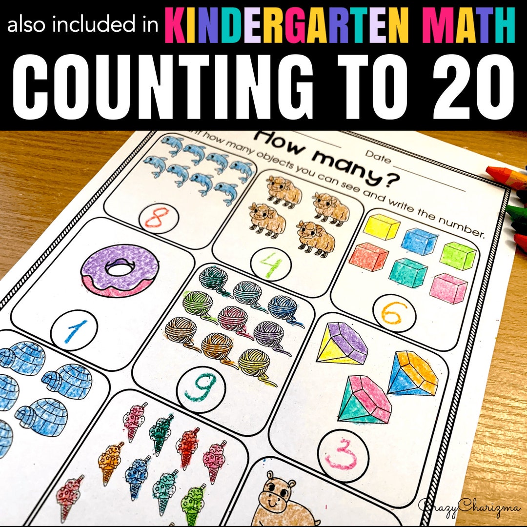 Kindergarten Math Worksheets Counting to 20 Objects Teen Numbers ...