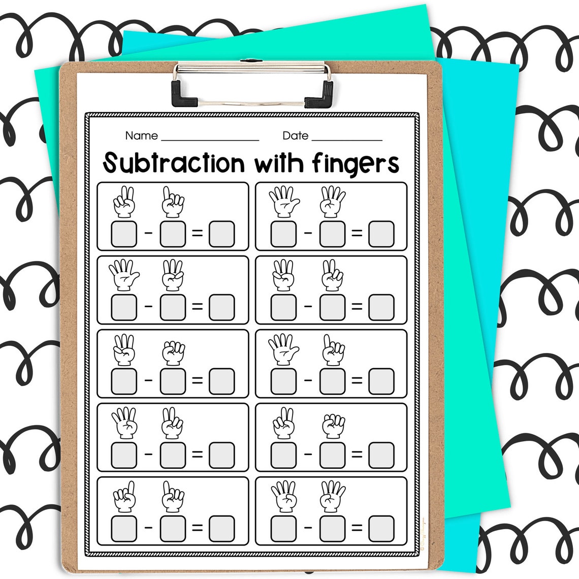 Addition and Subtraction Worksheets to 10 With Fingers Kindergarten ...