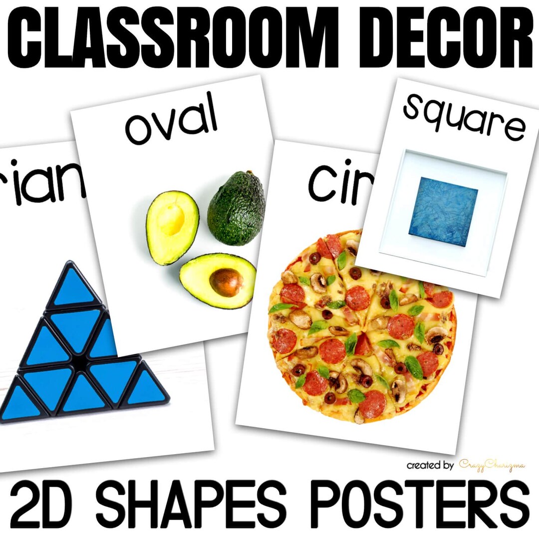 2d Shapes Posters for Classroom Kindergarten Preschool Shapes Posters ...
