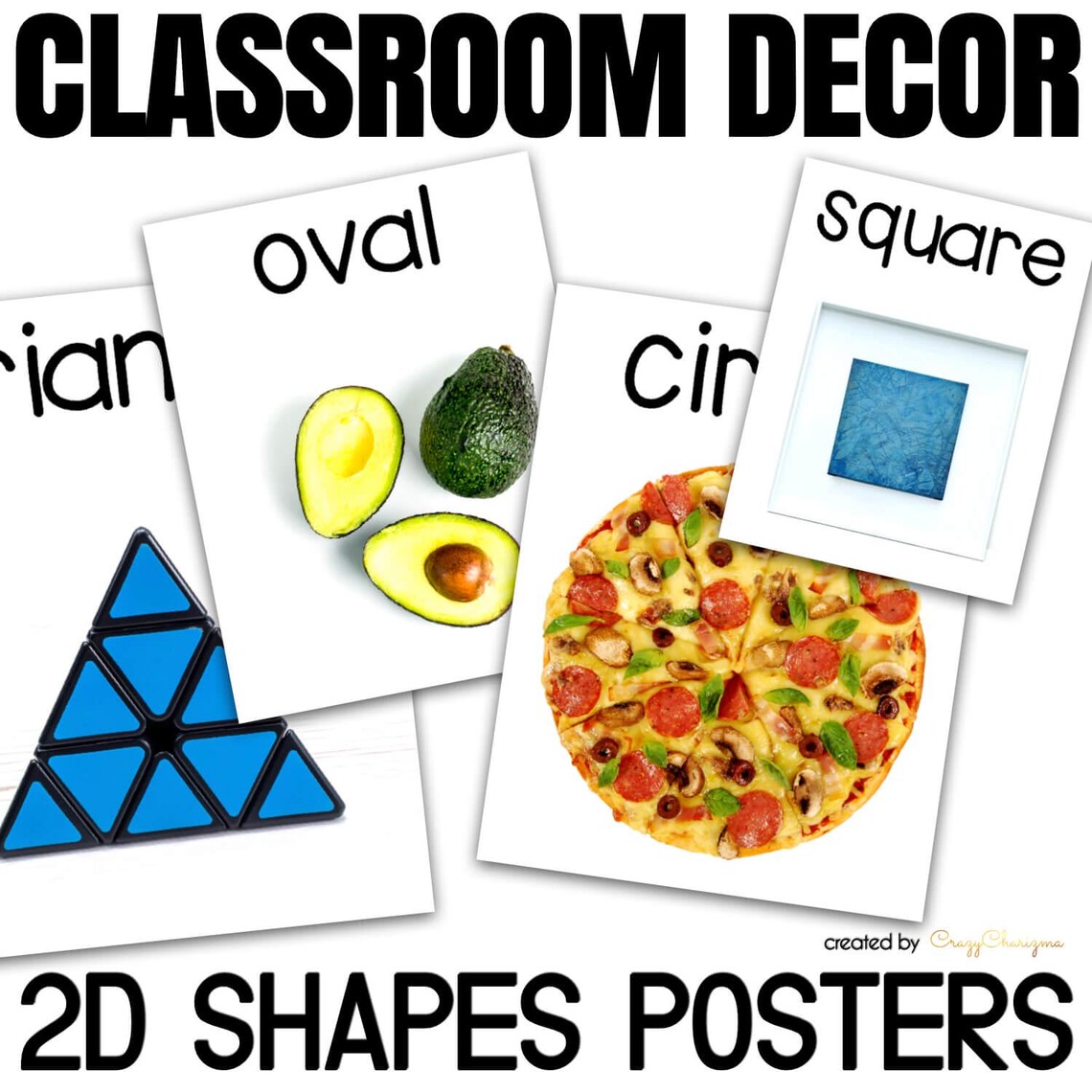 2d Shapes Posters for Classroom Kindergarten Preschool Shapes Posters ...