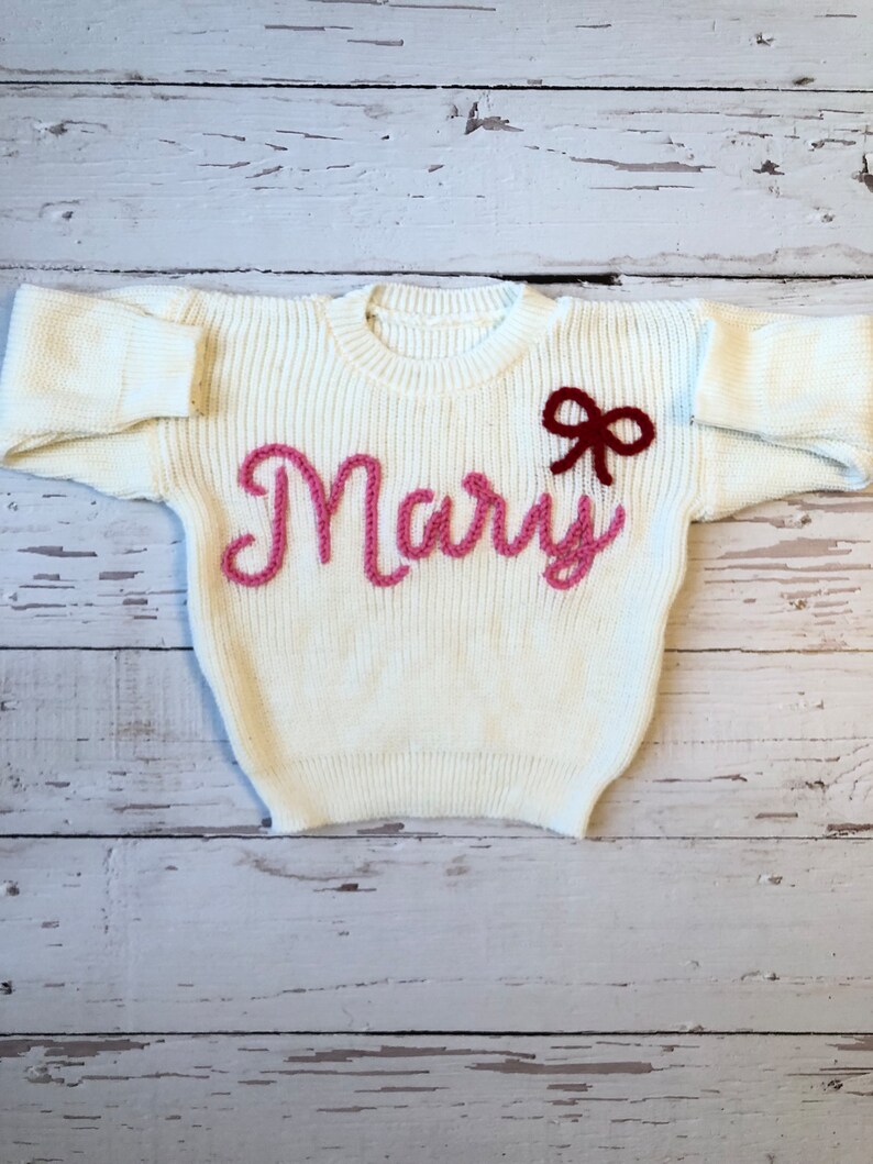 Custom Hand Embroidered Baby Toddler Name Sweater Toddler - Etsy