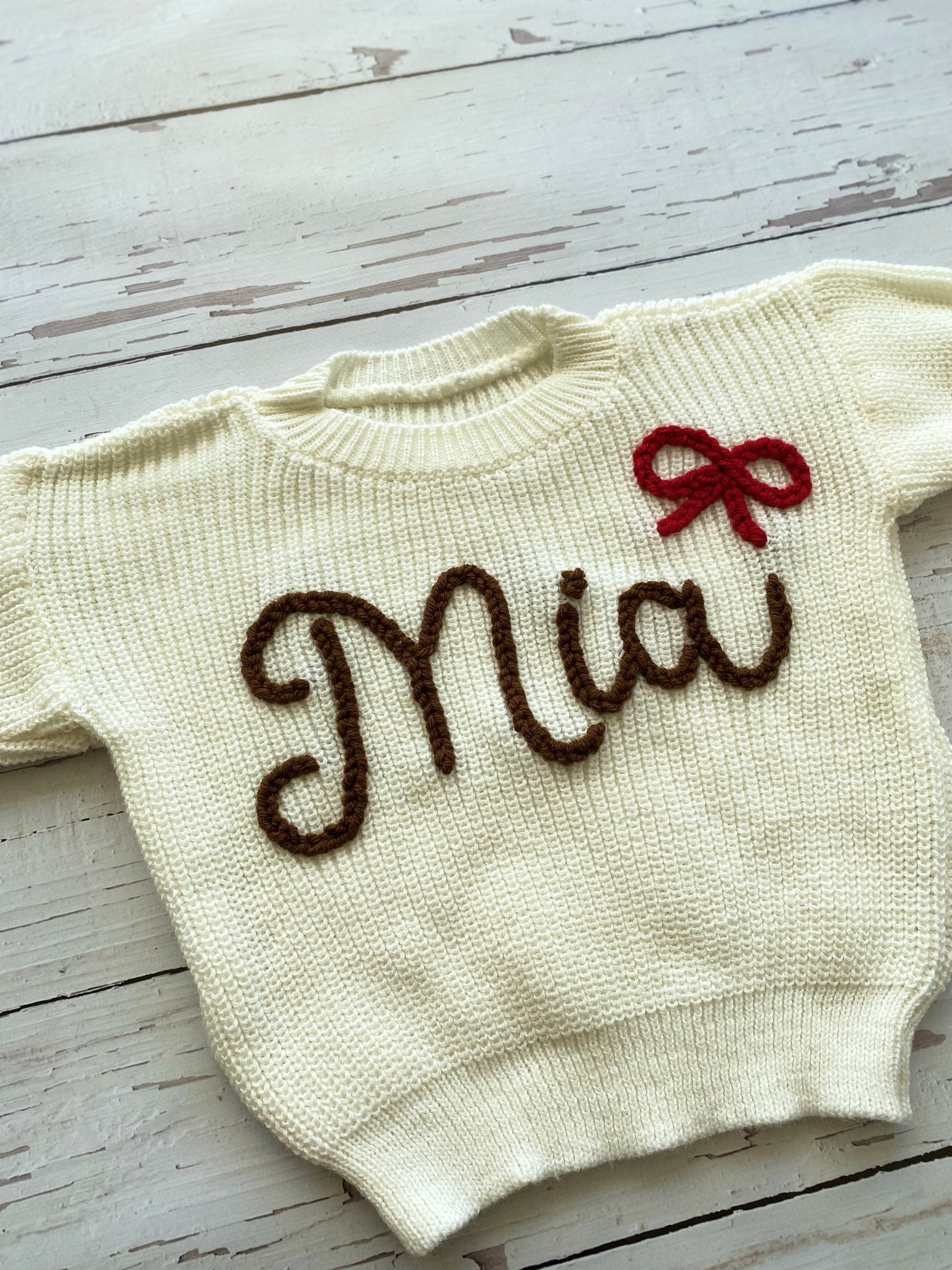 Custom Hand Embroidered Baby Toddler Name Sweater Toddler - Etsy