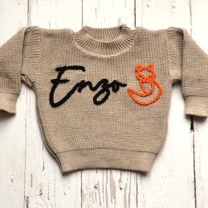 Custom Hand Embroidered Baby Toddler Name Sweater - Personalized ...