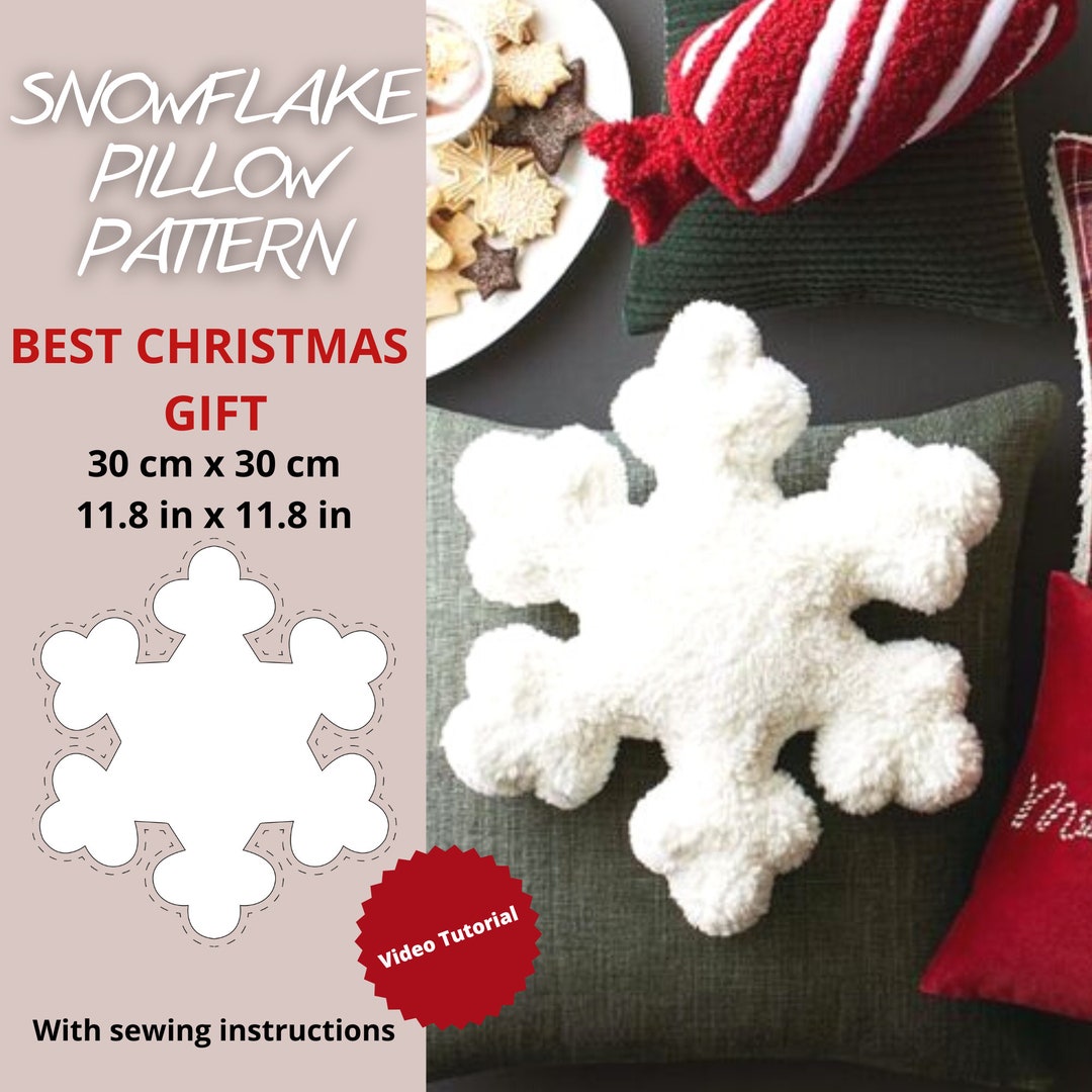 Christmas Snowflake Pillow Sewing Pattern, Cushion Sewing Pattern ...