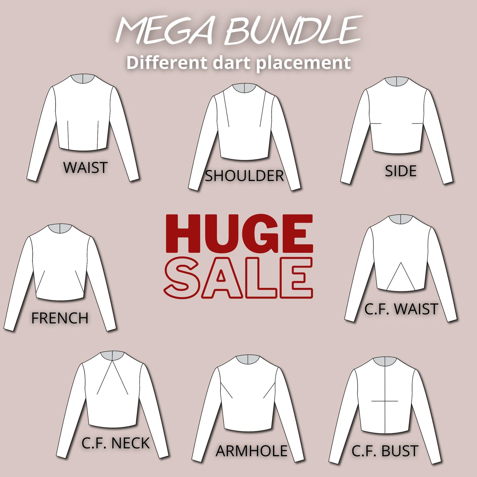 Basic Bodice Block Sloper and Sleeve Pdf Sewing Pattern, Basic Bodice ...