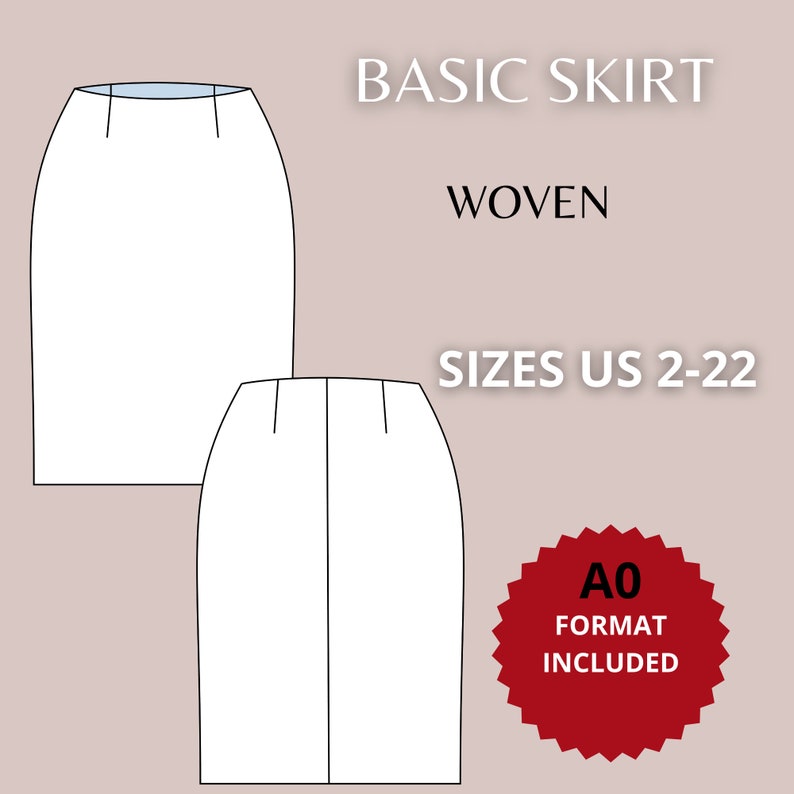 Basic Skirt Block Pdf Sewing Pattern, Basic Skirt Sloper Pattern, Plus ...