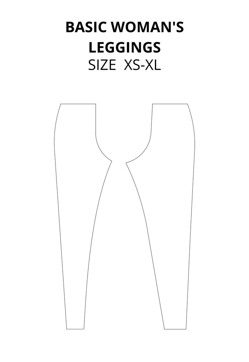 Basic Leggings Pattern for Woman XS-XL, Basic Pants Sewing Pattern ...
